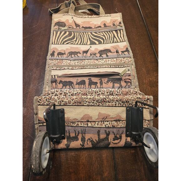 Jade | Bags | Jade African Safari Zebra Animal Print Foldable Rolling ...
